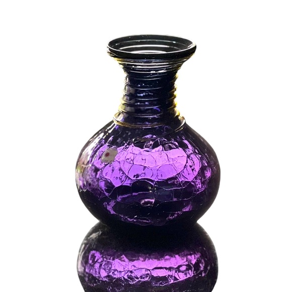 blenko | Art | Vintage Blenko Handblown Crackle Spiral Purple Art Glass ...